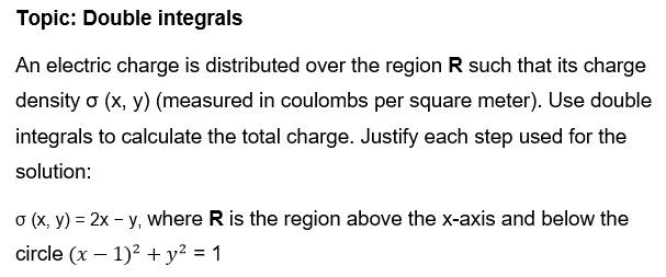 Solved Topic: Double integrals An electric charge is | Chegg.com