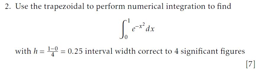 Solved Use the trapezoidal to ﻿perform numerical integration | Chegg.com