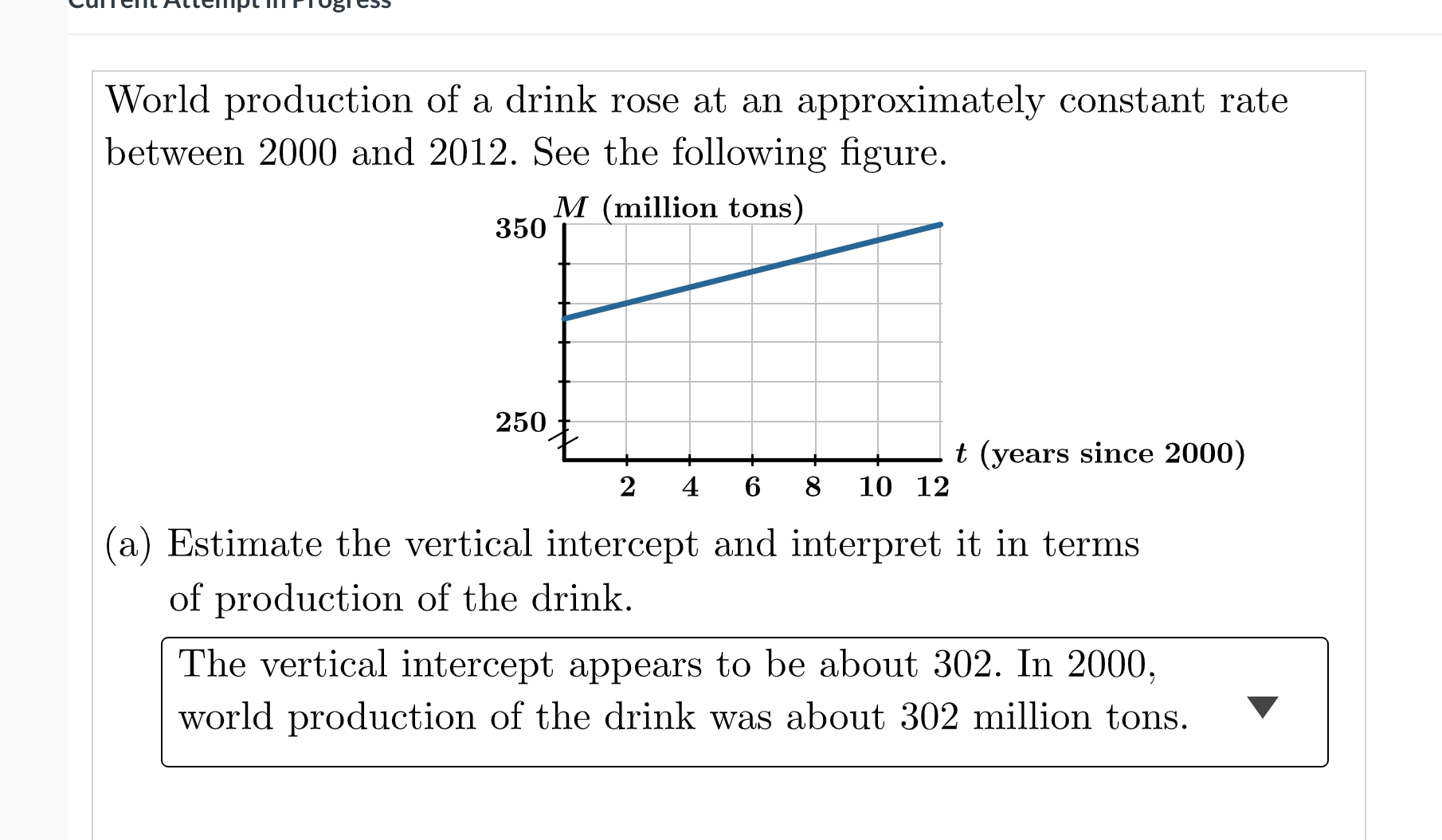 Solved World production of a drink rose at an approximately | Chegg.com
