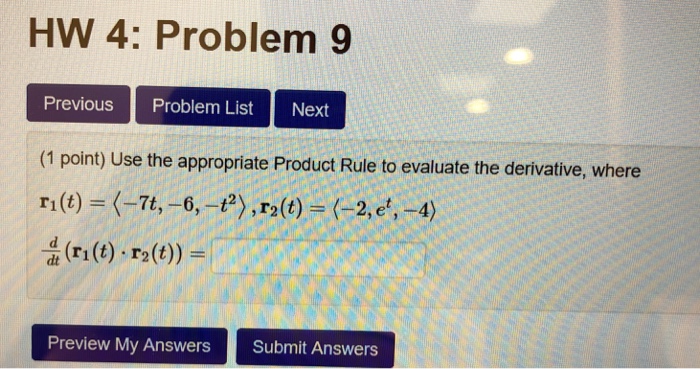 Solved HW 4: Problem 11 Previous Problem List Next (1 point) | Chegg.com