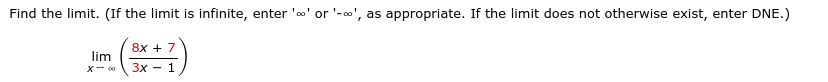 Solved Find the limit. (If the limit is infinite, enter | Chegg.com
