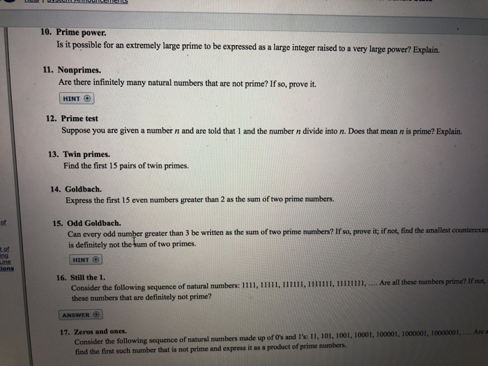 Solved 10. Prime power Is it possible for an extremely large | Chegg.com