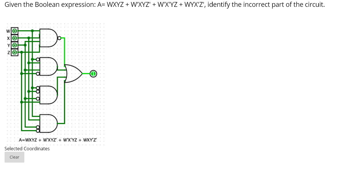 Solved Given the Boolean expression: A= WXYZ + W'XYZ' + | Chegg.com
