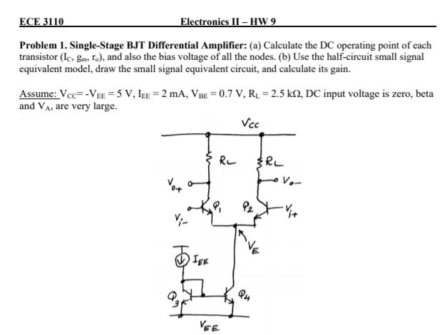 Small signal equivalent circuit differential amplifier calculator