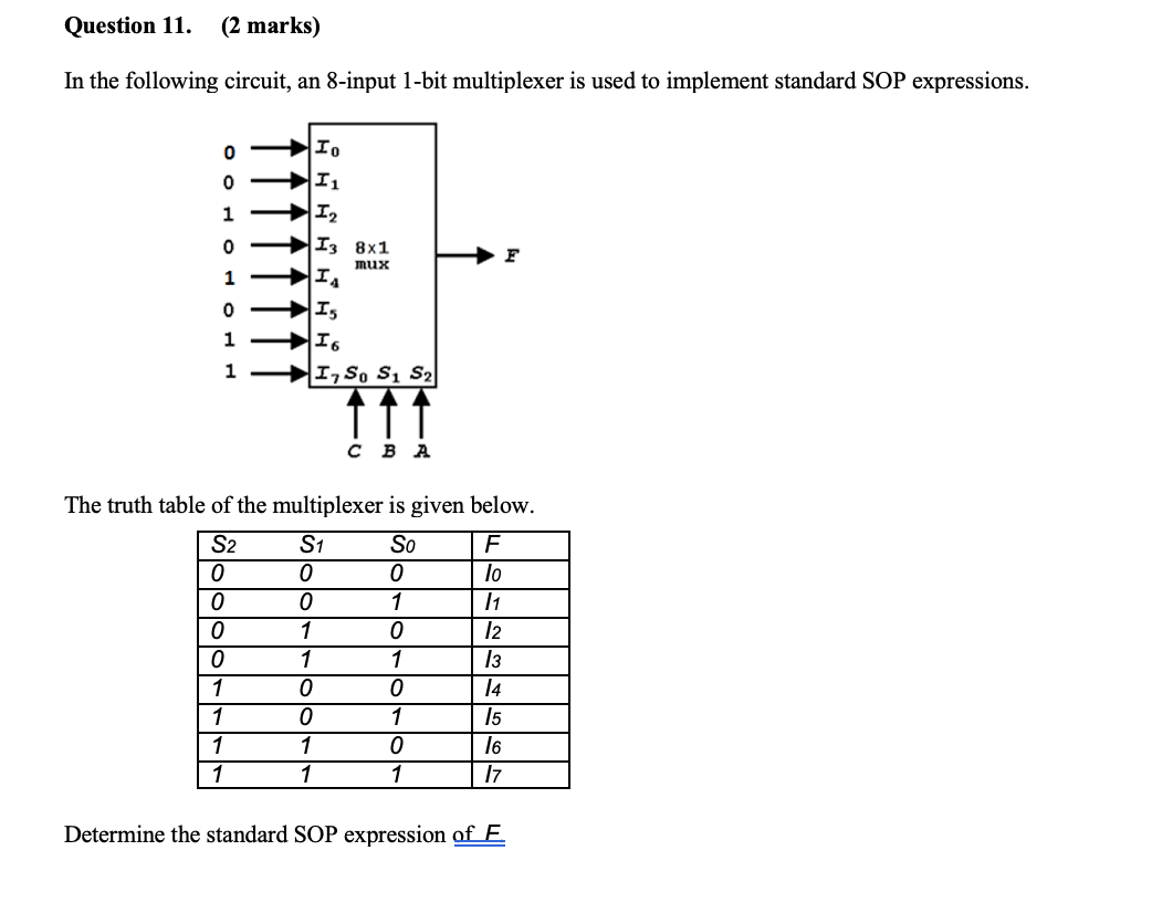 Solved Question 11. (2 marks) In the following circuit, an | Chegg.com
