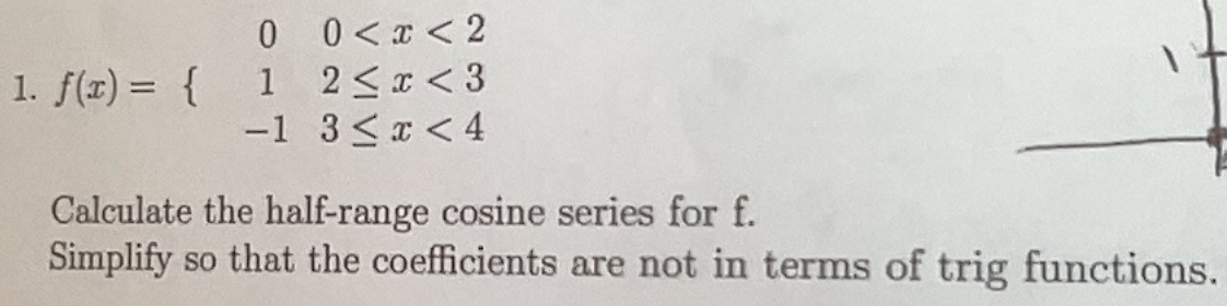 Solved 1. f(x)={12≤x