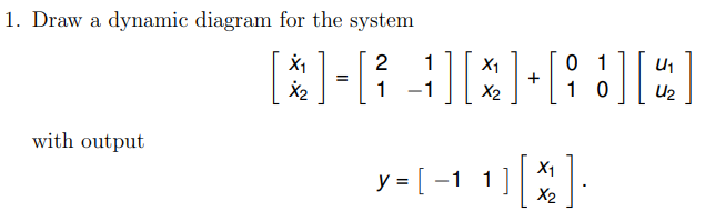 Solved 1. Draw a dynamic diagram for the system [*]-[* | Chegg.com