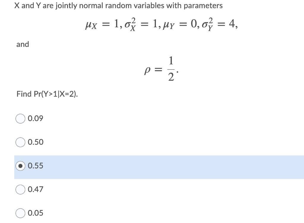 Solved X and Y are jointly normal random variables with | Chegg.com
