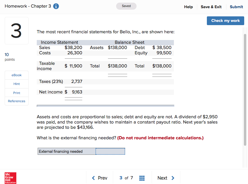 Solved Homework - Chapter 3 G Saved Help Save & Exit Submit | Chegg.com