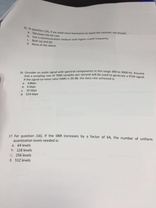 Solved 12. A binary signal can be transmitted over a | Chegg.com