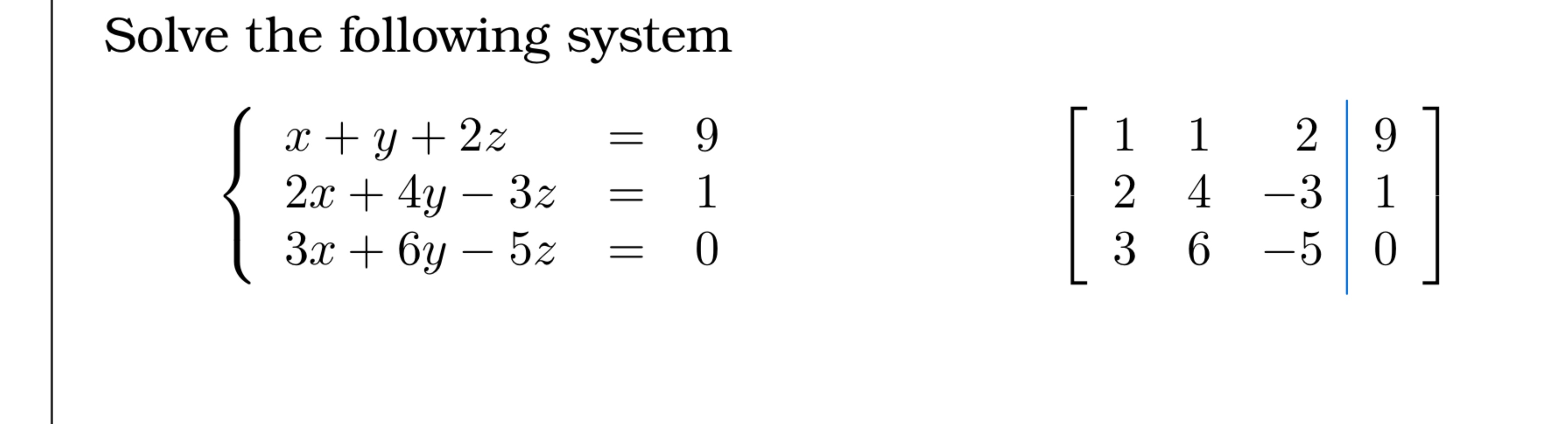 Solved Solve The Following System Chegg