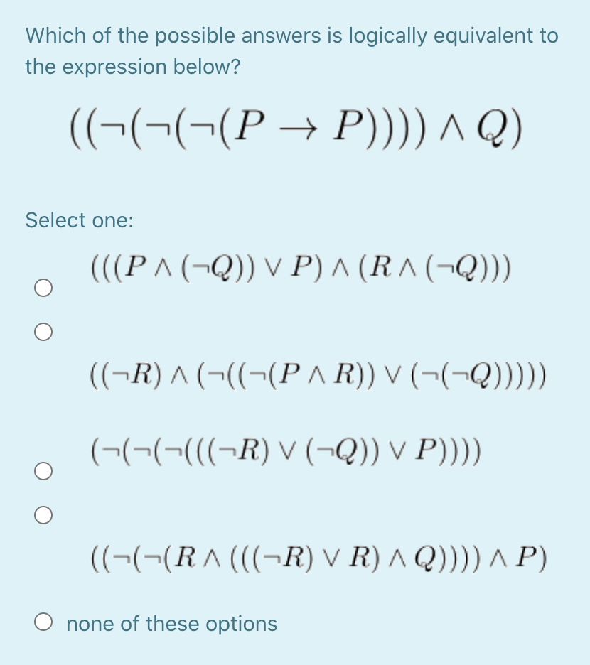 Solved A propositional logic expression is in full | Chegg.com
