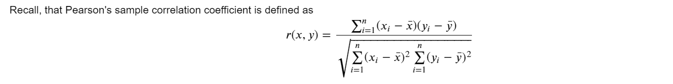 Solved Recall, that Pearson's sample correlation coefficient | Chegg.com