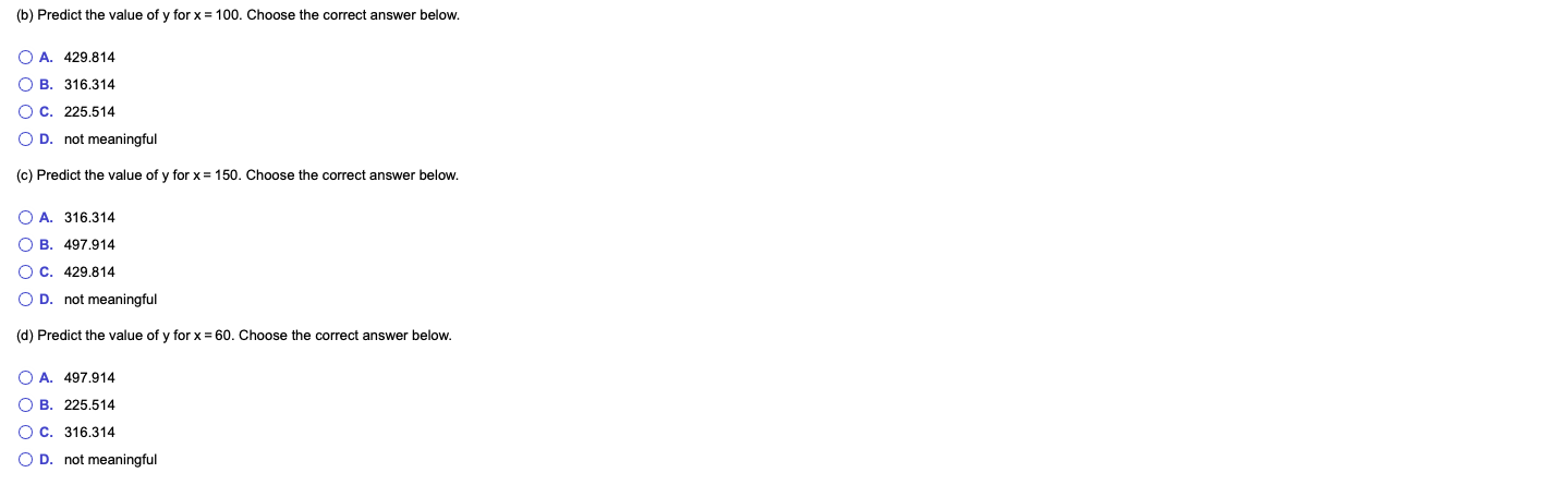 Solved d Find the equation of the regression line for the | Chegg.com