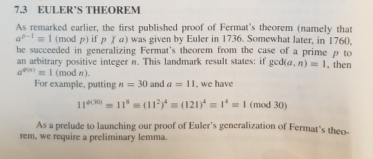 Solved U HUUT). (9, Use Euler's theorem to evaluate 2100000 | Chegg.com