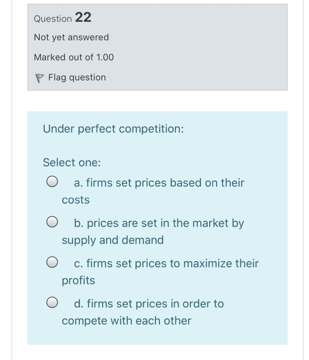 Solved Not yet answered Marked out of 1.00 P Flag question | Chegg.com