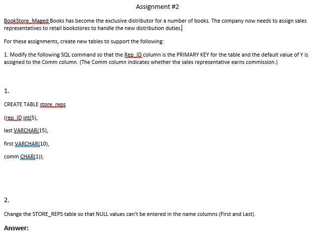 Solved Assignment #2 BookStore Maged Books has become the | Chegg.com