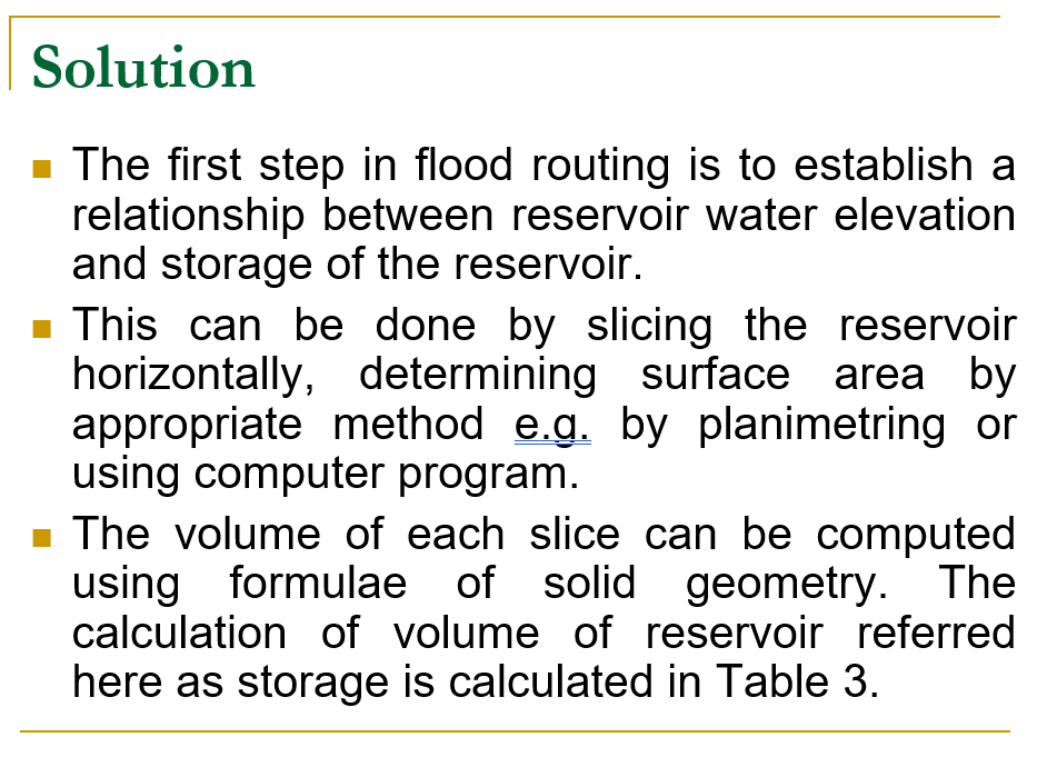 Solved Table 1 shows Inflow hydrograph entering a small | Chegg.com