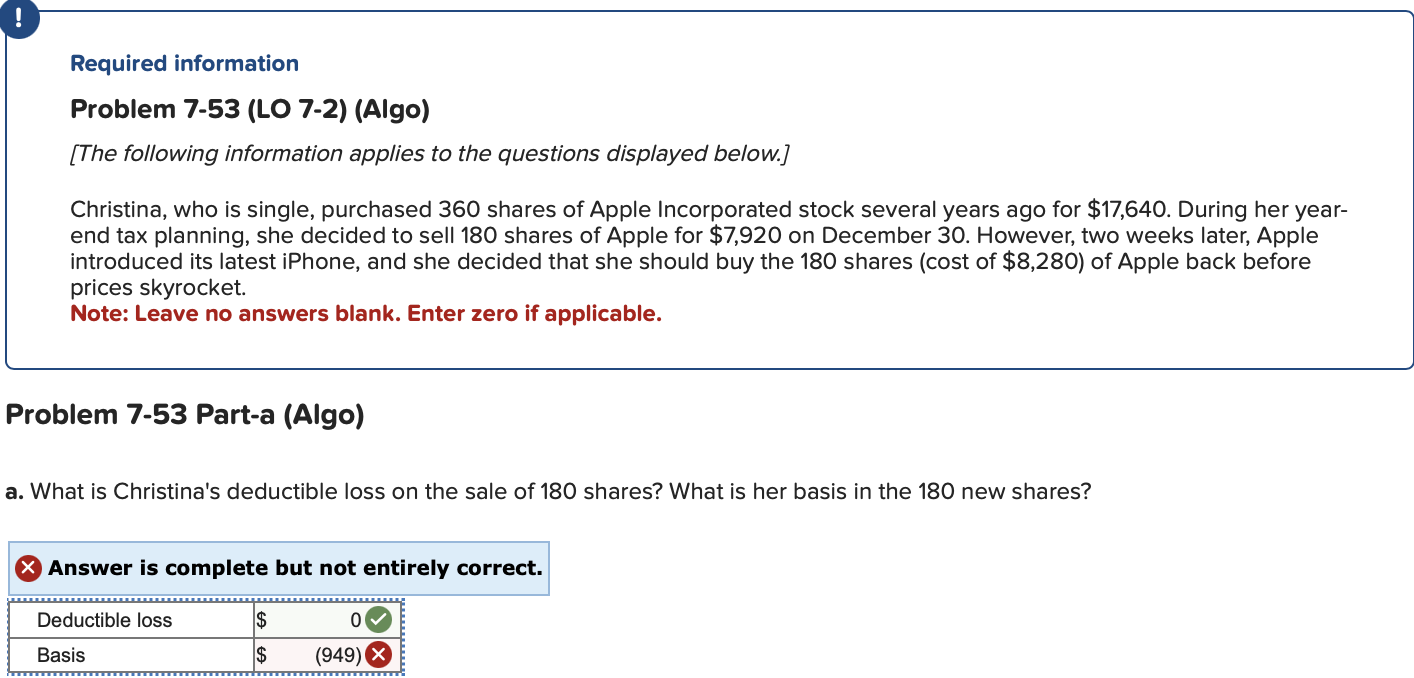 Solved Required information Problem 7-53 (LO 7-2) (Algo) | Chegg.com Solved Required information Problem 7-53 (LO 7-2) (Algo) | Chegg.com
