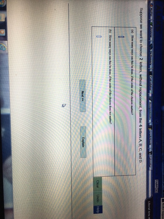 Solved Suppose we want to choose 2 letters, without | Chegg.com