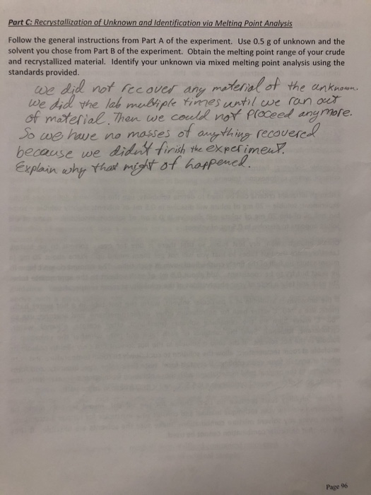 Solved Experiment i: solids: Recrystallization and Melting | Chegg.com