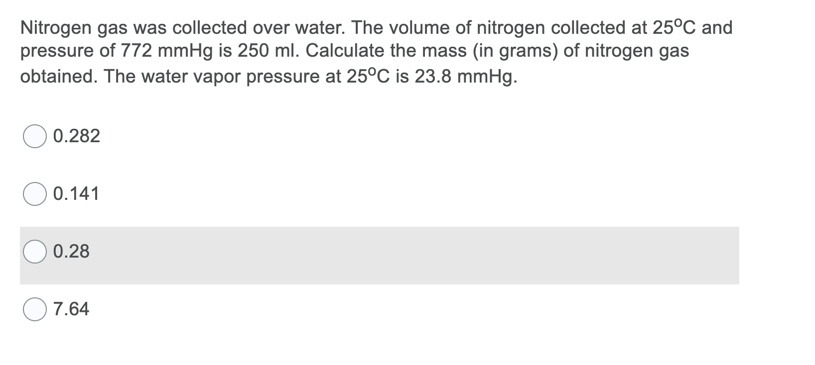 Solved Nitrogen gas was collected over water. The volume of | Chegg.com
