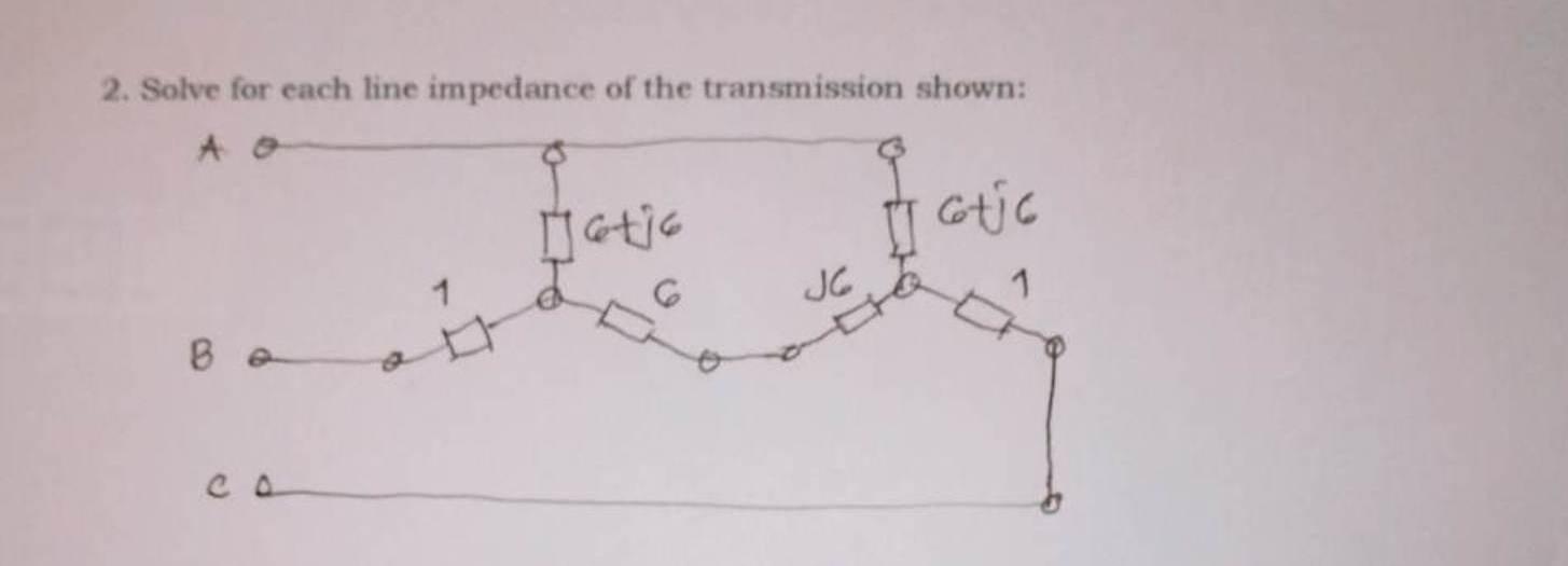 Solved 2. Solve for each line impedance of the transmission | Chegg.com