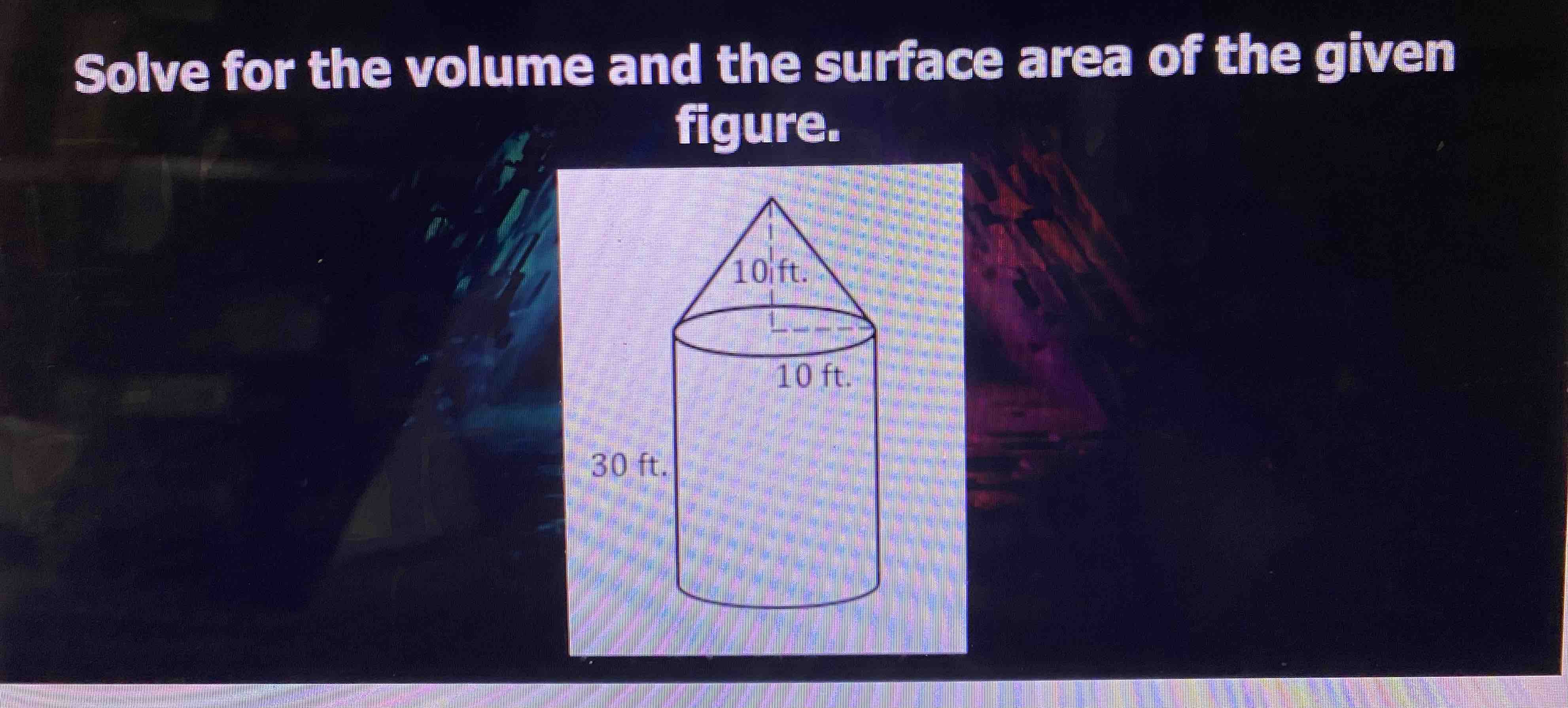 Solved Solve for the volume and the surface area of the | Chegg.com