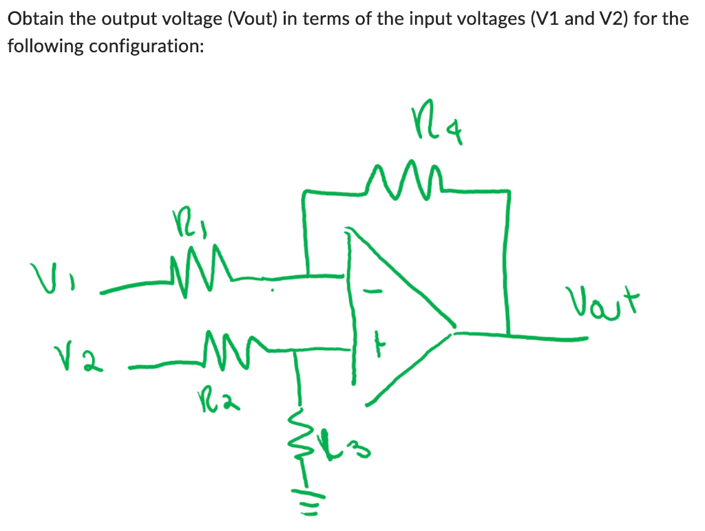 Solved Obtain the output voltage (Vout) in terms of the | Chegg.com