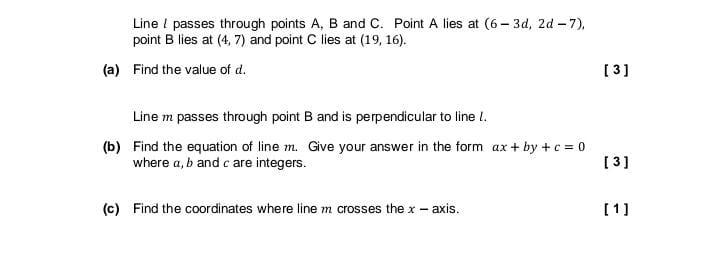 Solved Line I passes through points A, B and C. Point A lies | Chegg.com