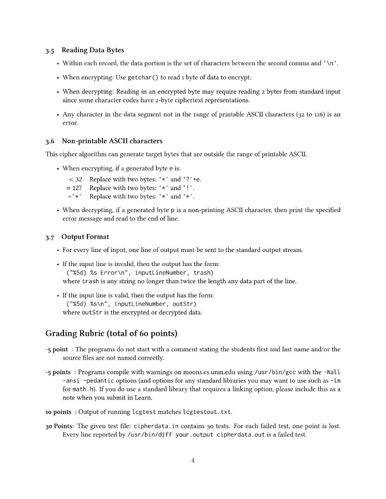 CS 241 Data Organization using C Lab 7: LCG and | Chegg.com
