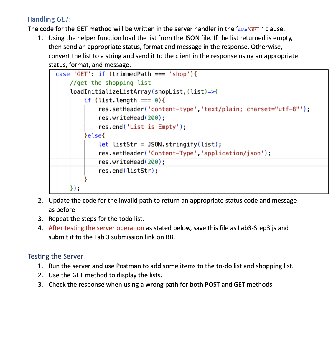 Solved PART 3: Fill in the logic for the POST method and the | Chegg.com