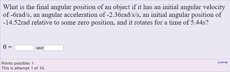 Solved What is the final angular position of an object if it | Chegg.com