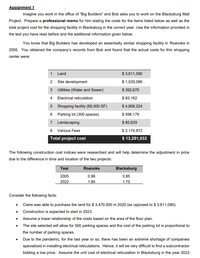 Solved Assignment 1 Imagine you work in the office of "Big | Chegg.com