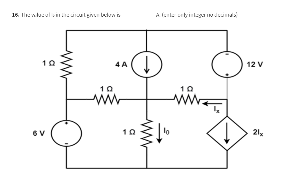 Solved The value of lo in the circuit given below | Chegg.com
