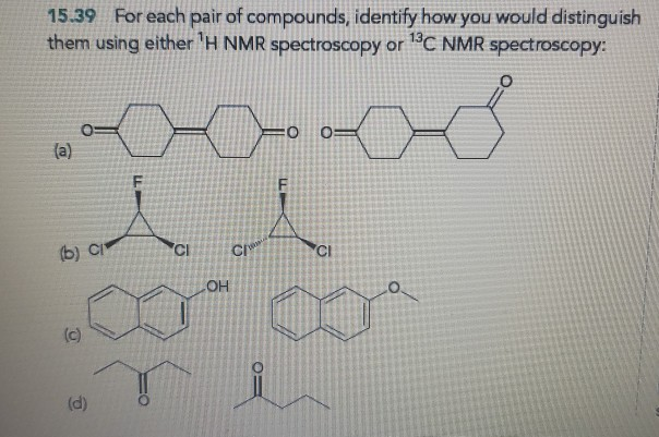 Solved 15.39 For each pair of compounds, identify how you | Chegg.com