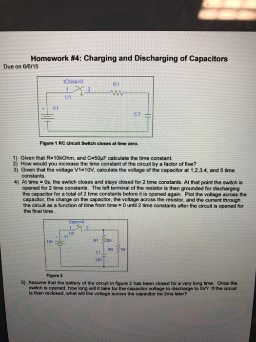 Solved 1) Given that R = 10k Ohm. and C = 50muF calculate | Chegg.com
