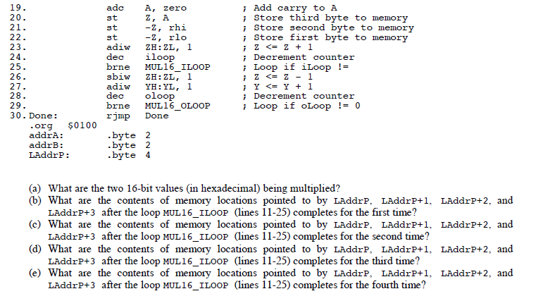 Consider The Following Avr Assembly Code For Lab 5