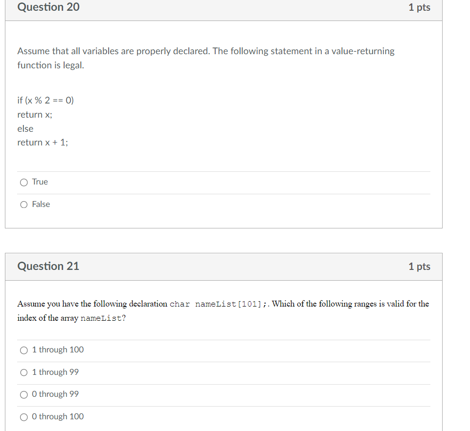 Solved Assume that all variables are properly declared. The | Chegg.com
