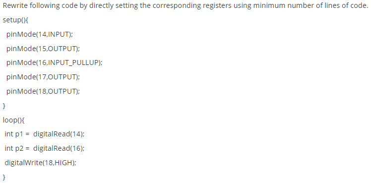 Solved Rewrite following code by directly setting the | Chegg.com