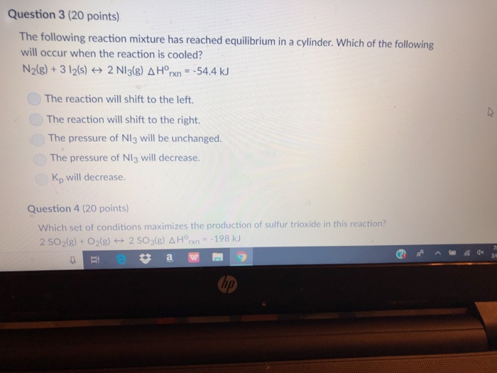 Solved Question 3 (20 points) The following reaction mixture | Chegg.com