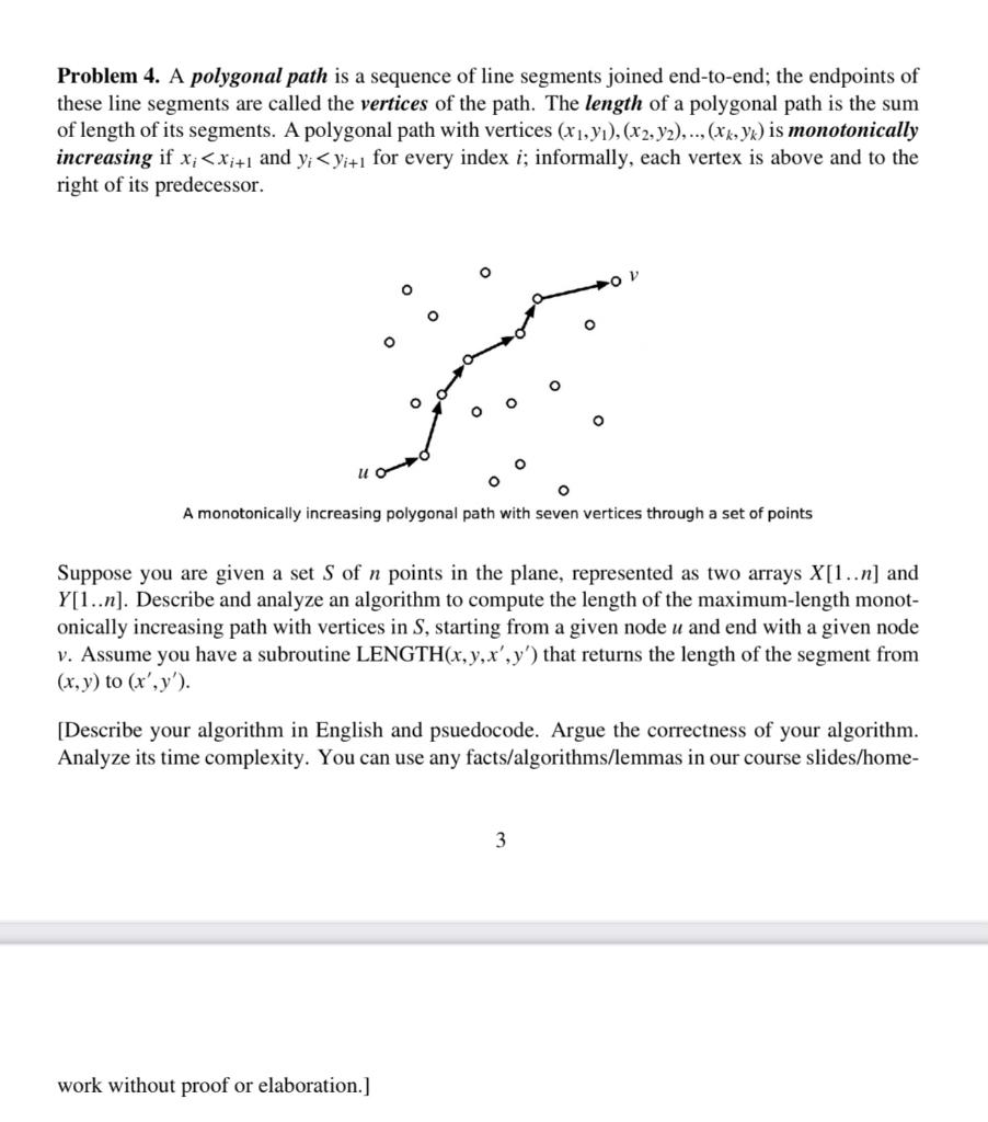 Solved Problem 4. A polygonal path is a sequence of line | Chegg.com