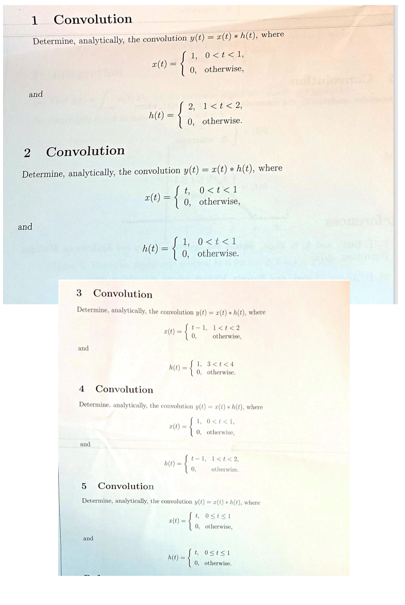 Solved Determine, analytically, the convolution | Chegg.com