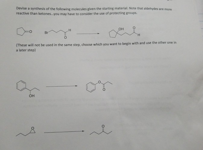 Solved Devise a synthesis of the following molecules given | Chegg.com