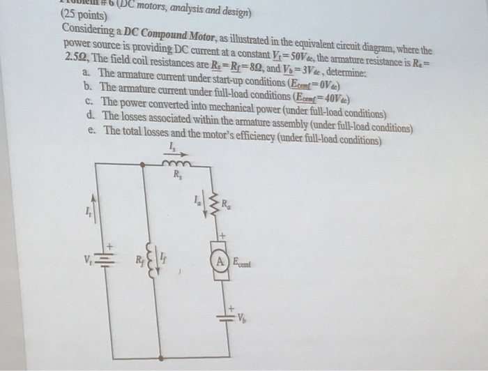 Solved Considering a DC Compound Motor, as illustrated in | Chegg.com