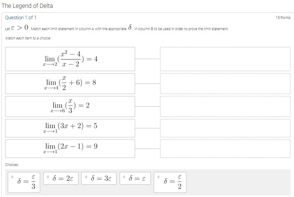 Solved The Legend of Delta Question 1 of 1 15 Points Let € > | Chegg.com