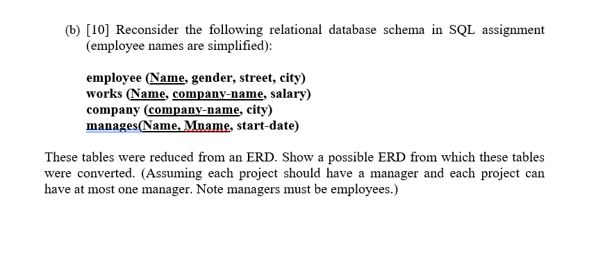 Solved (6) [10] Reconsider the following relational database | Chegg.com