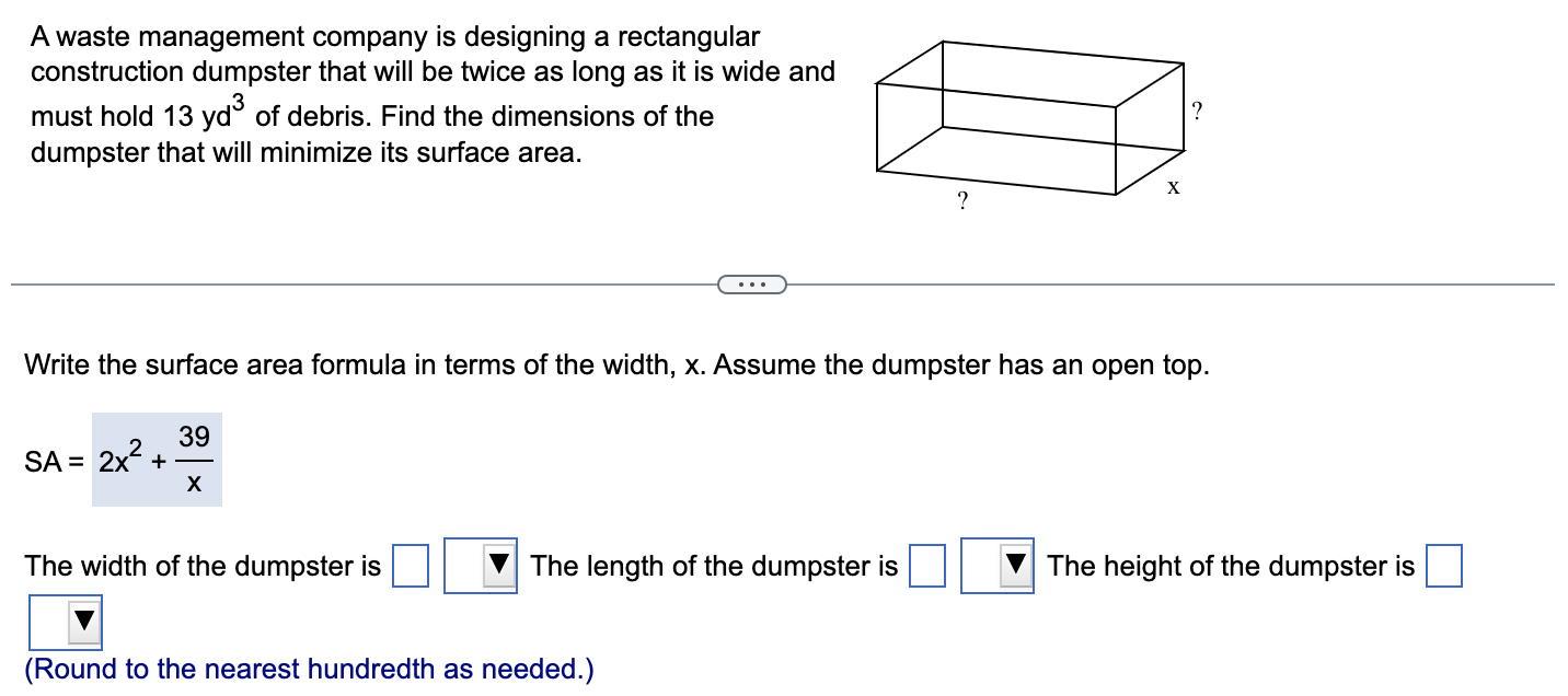 Solved A waste management company is designing a rectangular | Chegg.com