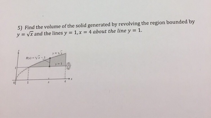 Solved Find the volume of the solid generated by revolving | Chegg.com