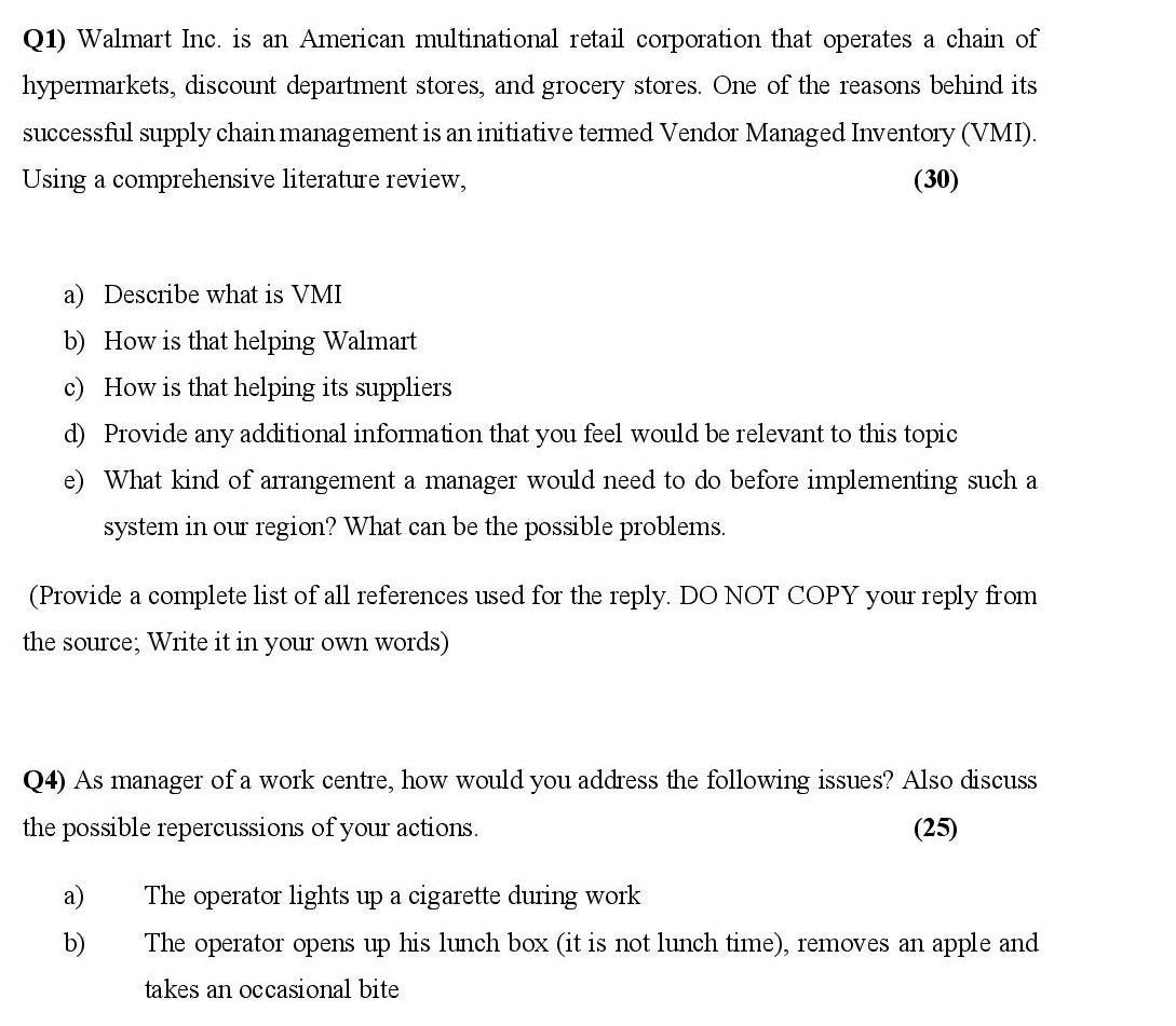 Solved Q1) Walmart Inc. is an American multinational retail | Chegg.com